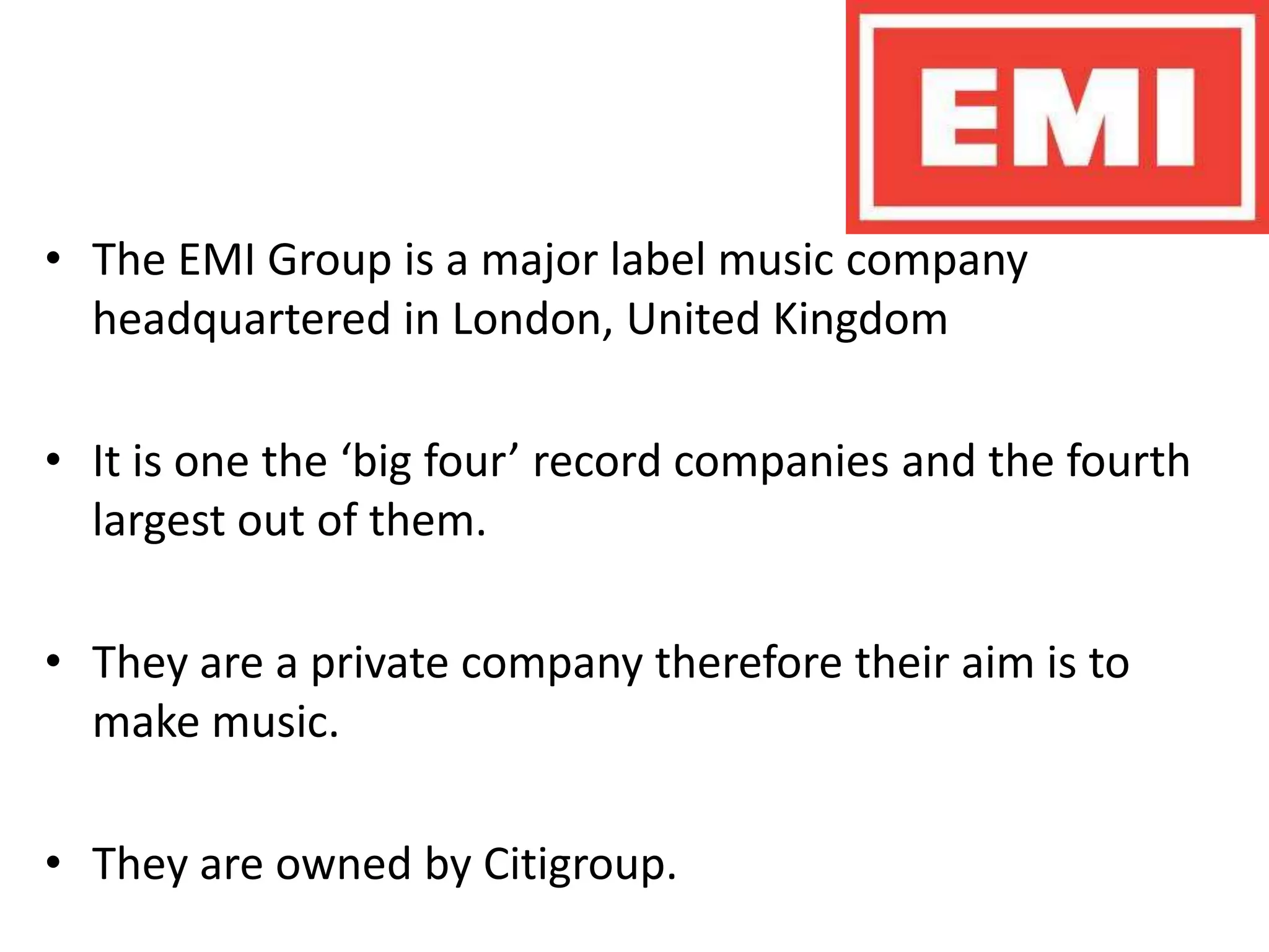 Major label presentation | PPT