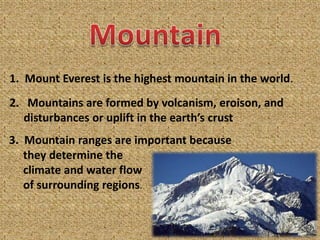 Major land form of earth | PPTX