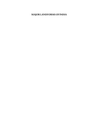 Major landforms of india project for standard 3 students | DOCX