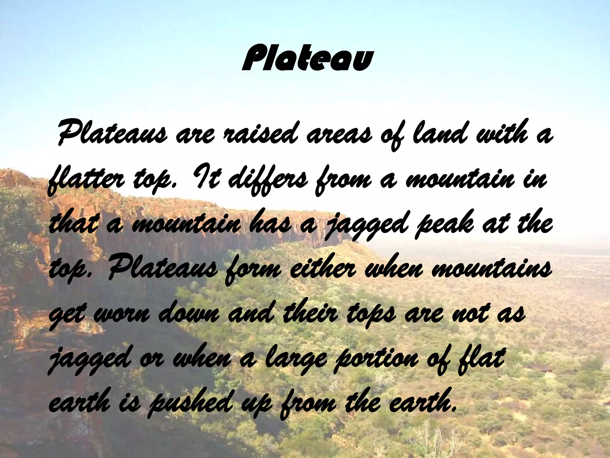 Major land forms of the earth | PPTX