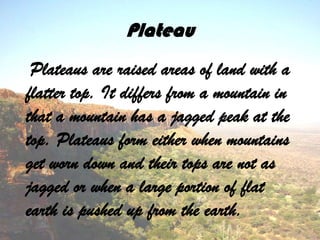 Major land forms of the earth | PPTX