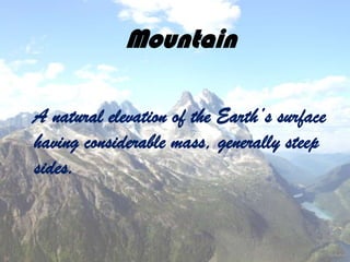 Major land forms of the earth | PPTX