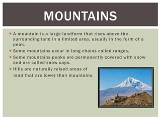 Major landforms of the earth | PPTX