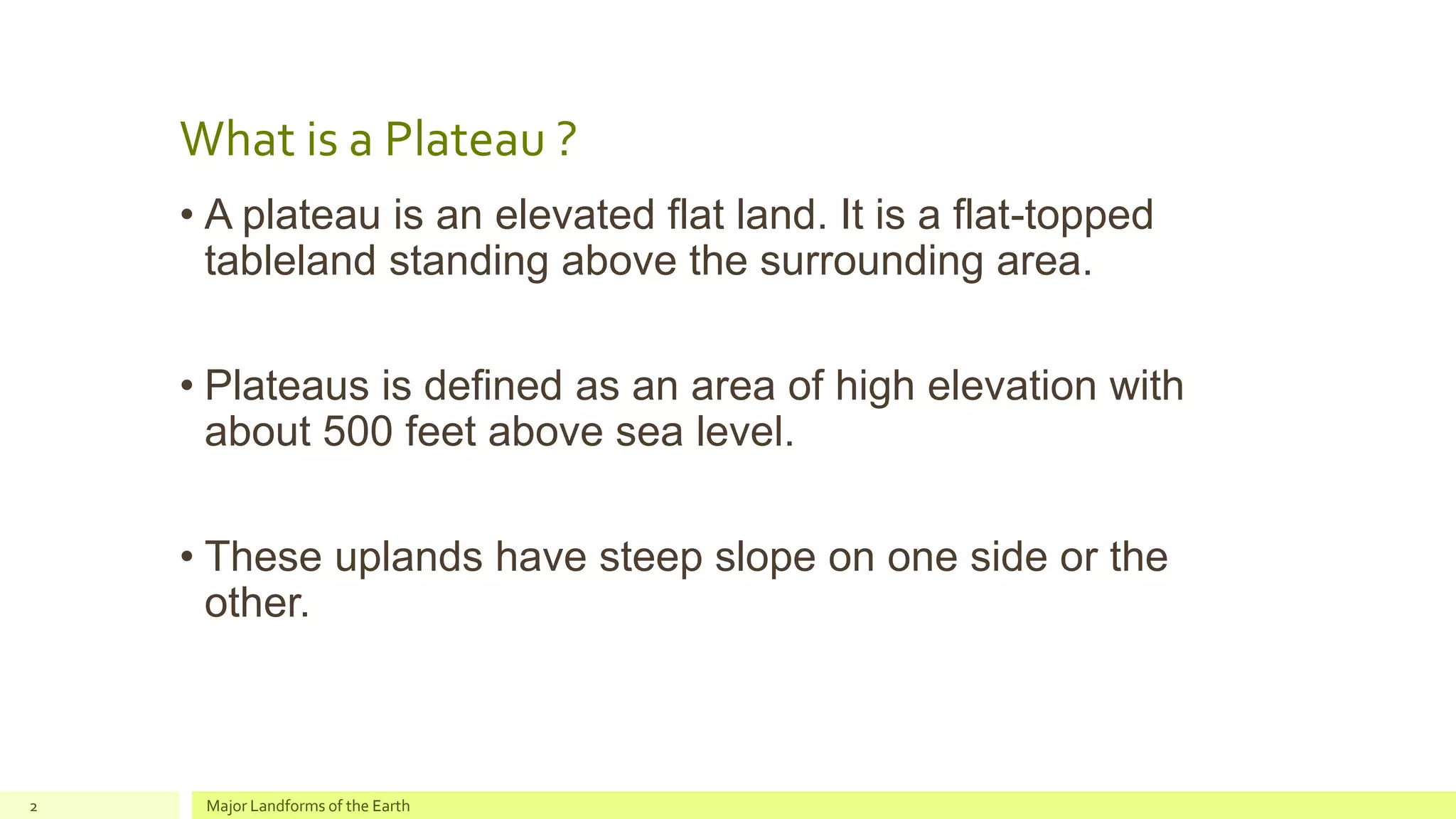 Major landforms of the earth | PPTX