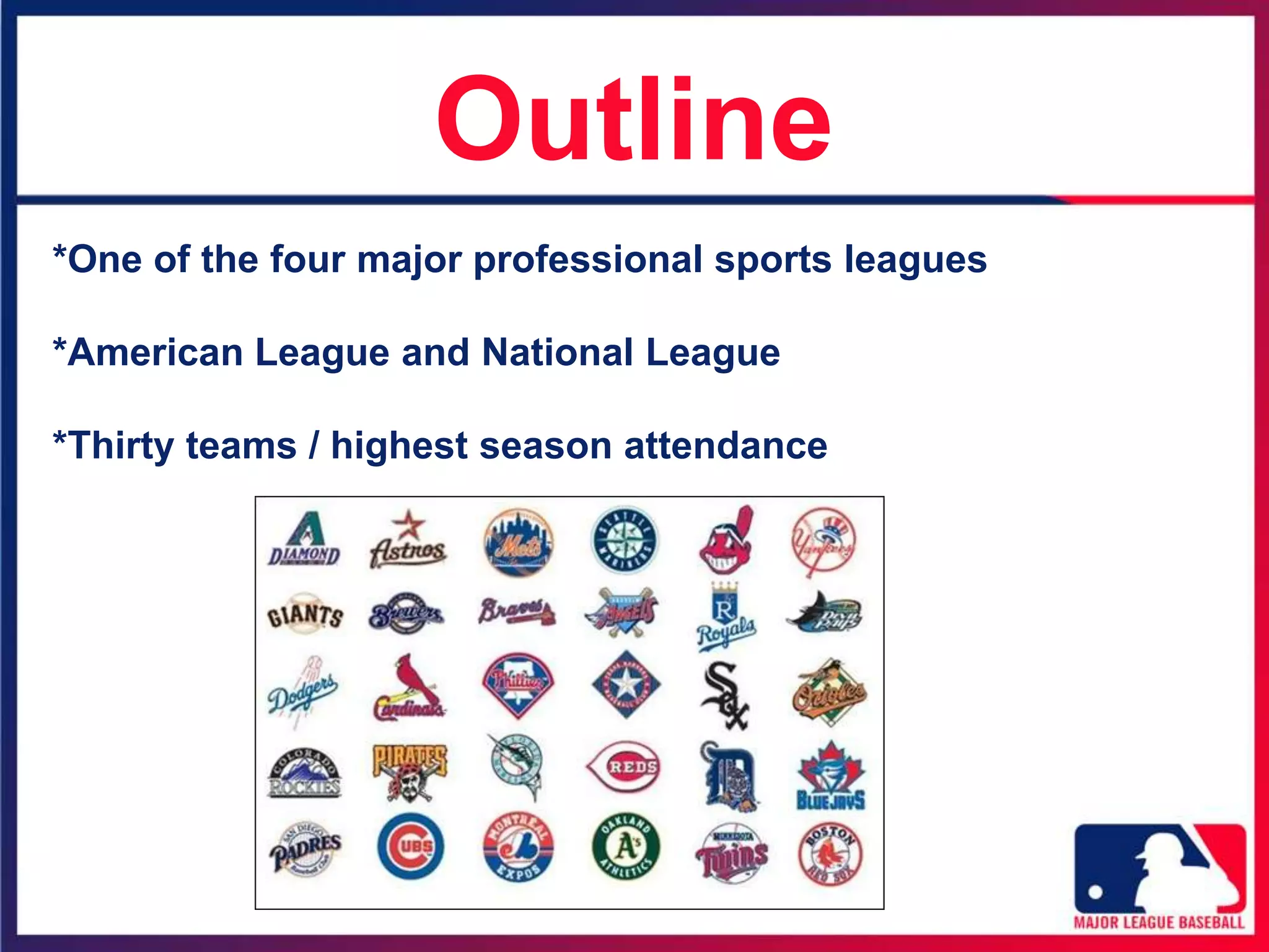 Major league baseball (mlb) | PPTX | Baseball | Sports