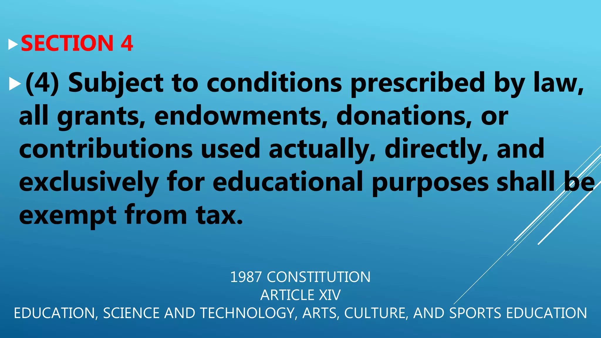 Major legal bases of Education: the Philippine constitution | PPTX