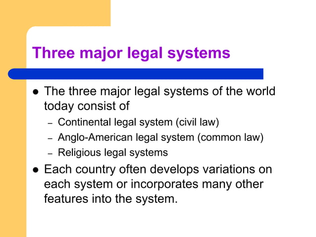 Major_legal_systems.ppt | Islam | Religion & Spirituality