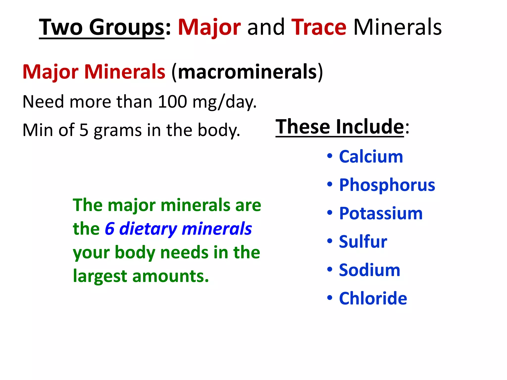 Major minerals | PPTX