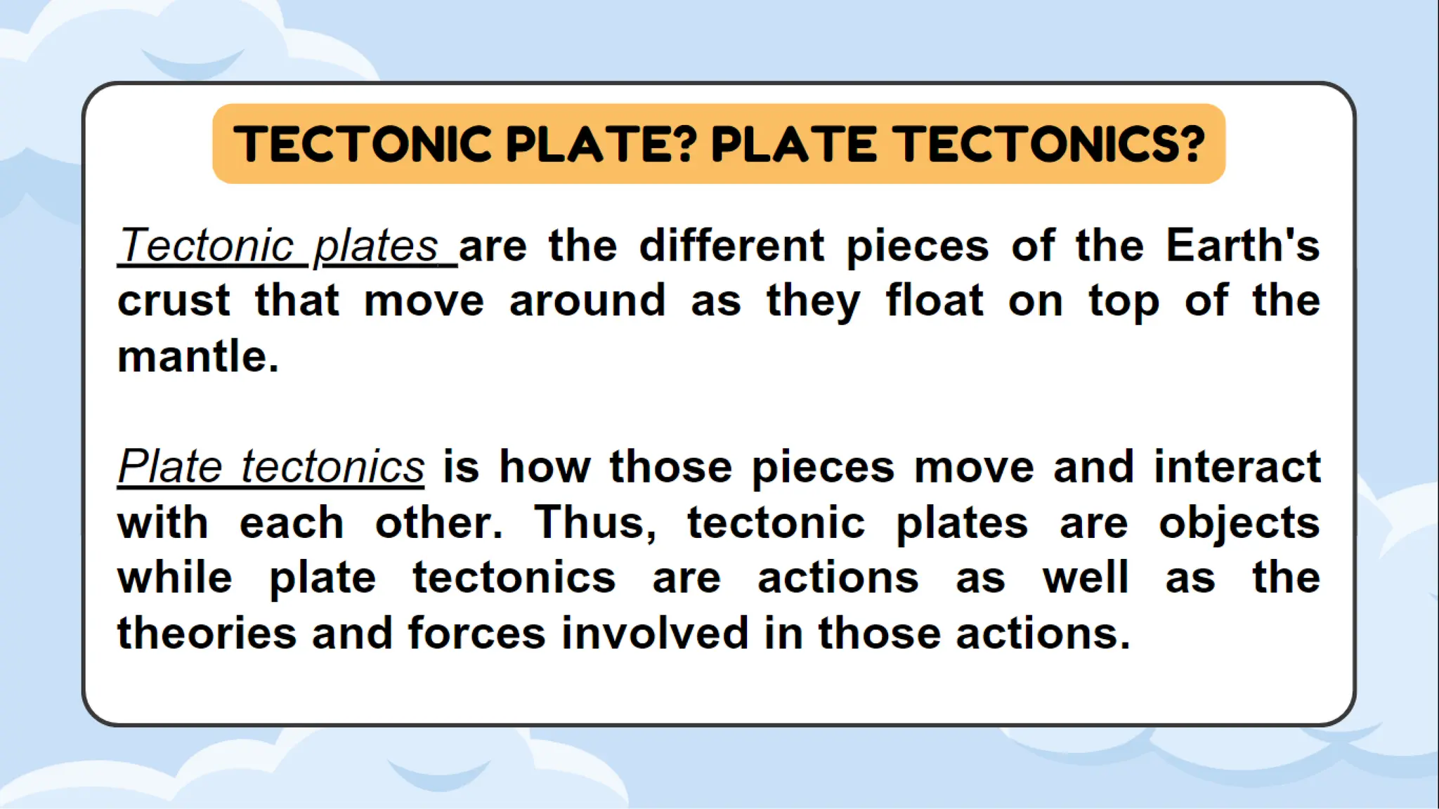Major and Minor Plate Tectonic Plates Science 10 | PPTX