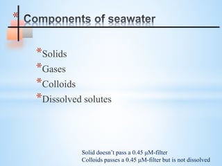Major and minor components of seawater | PPTX