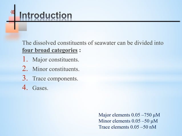 Major and minor components of seawater | PPTX | Chemistry | Science