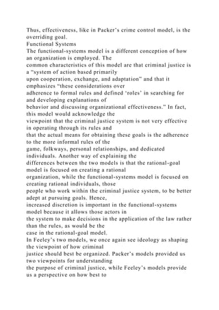 Major Models of the Criminal Justice SystemPacker’s ModelsThe .docx
