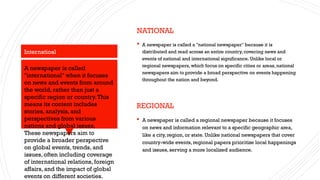 major newspaper - national international regional | PPTX