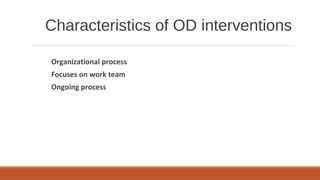 Major od interventions and their expected strategic outcomes | ODP
