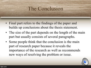 Major Parts of a Research Paper | PPTX