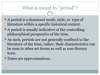 Major Periods in English and American Literature | PPT