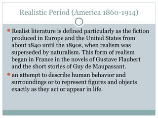Major Periods in English and American Literature | PPT