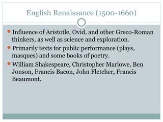 Major periods of_english__american_literature | PPT