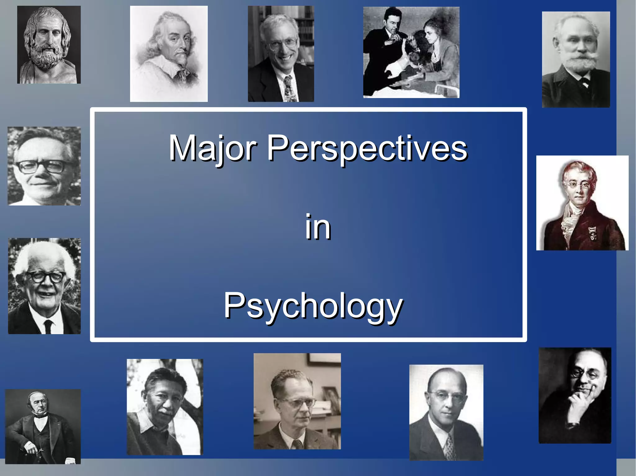 Major persectives in psychology | ODP