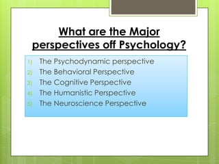 Major perspectives of psychology | PPTX