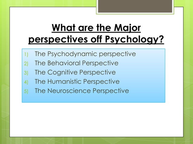 Major perspectives of psychology | PPTX | Biological Sciences | Science