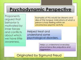 Major perspectives of psychology | PPTX | Biological Sciences | Science
