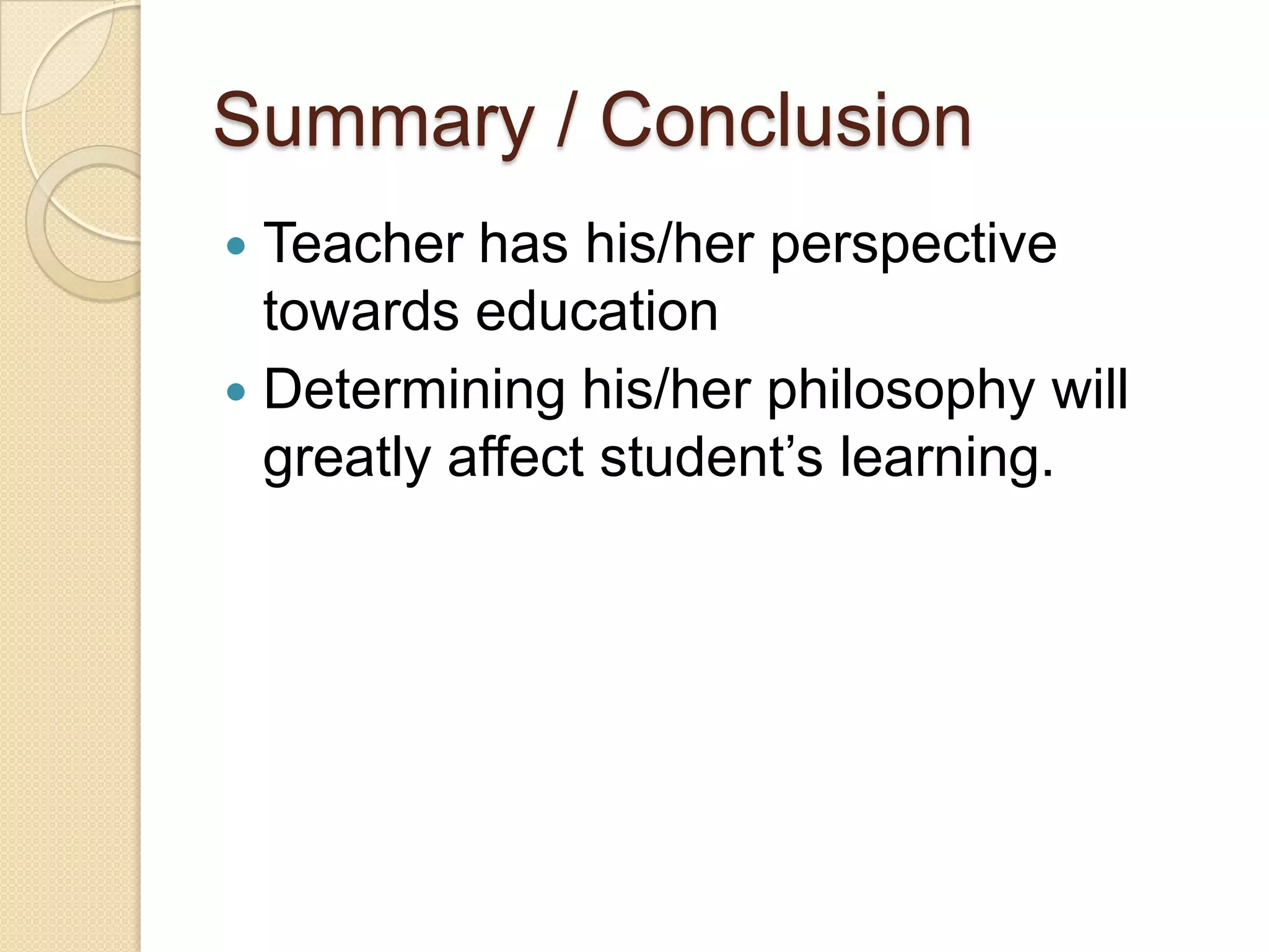 Major philosophies in education | PPTX