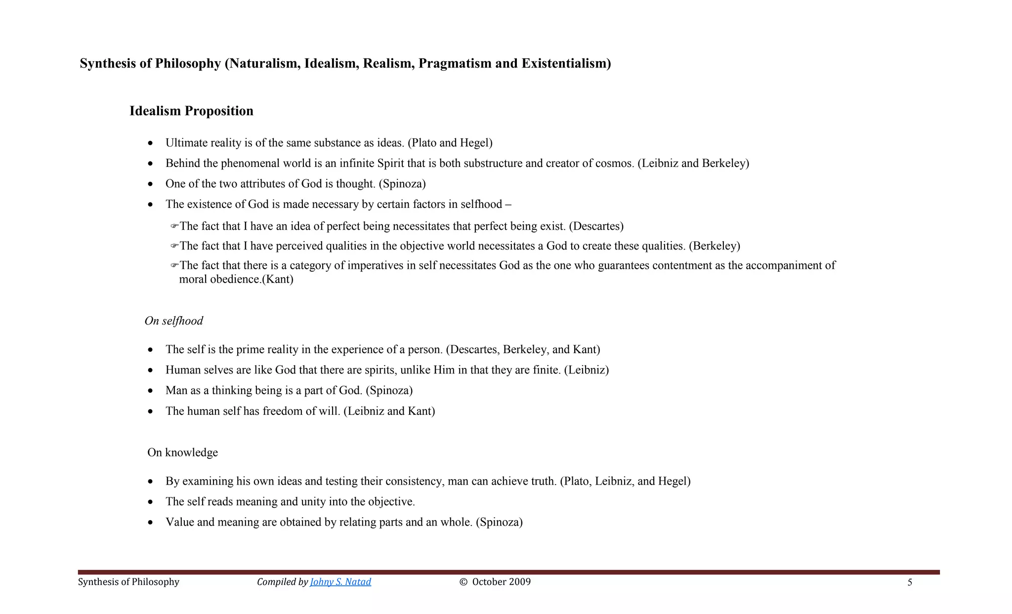 Major philosopy propositions | PDF