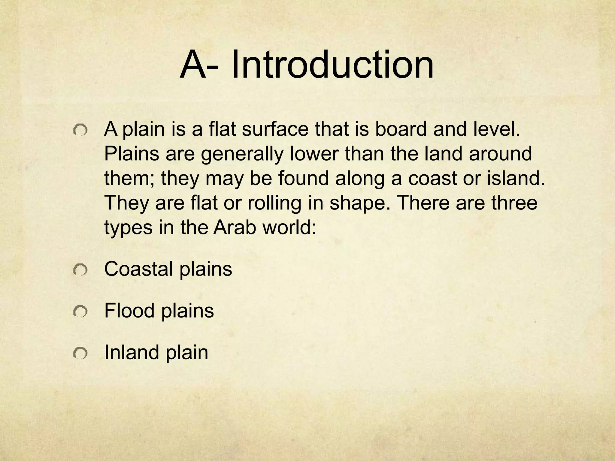 Major plains in the arab world | PPTX