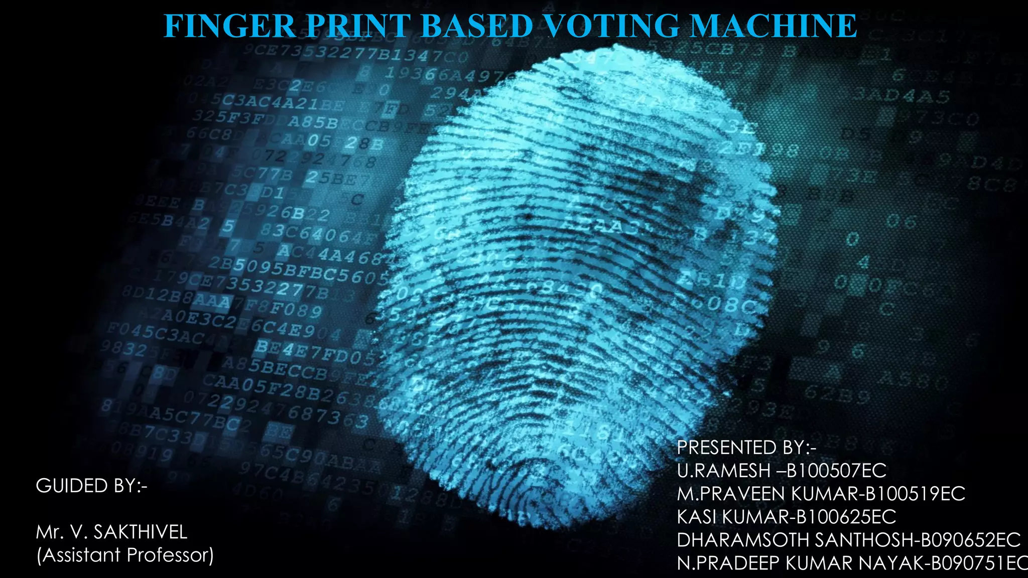 fingerprint based electronic voting machine | PDF