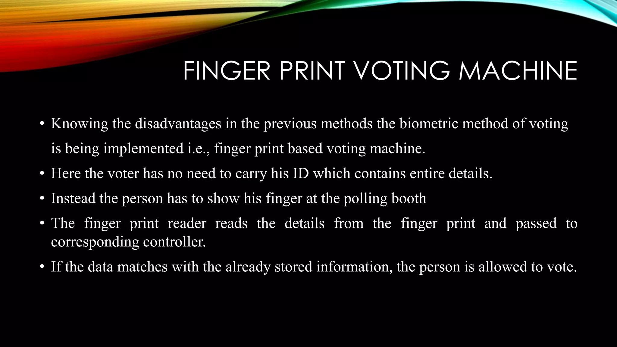 fingerprint based electronic voting machine | PDF
