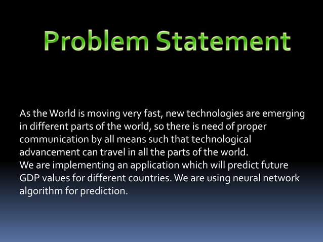 GDP PREDICTION AND ANALYSIS USING DATA MINING TECHNIQUES | PPT