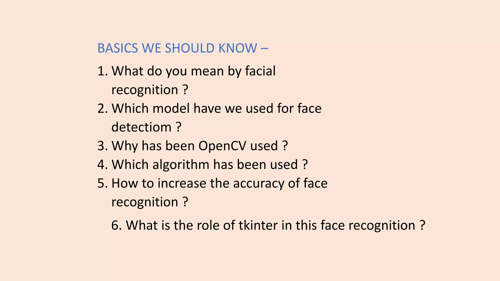 Face recognition system | PPTX