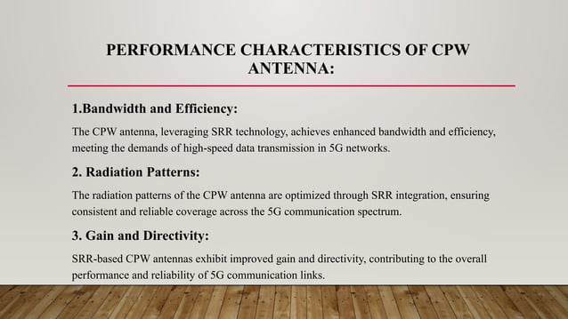 A high performance split ring resonator based CPW antenna for 5G .pptx