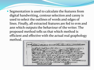 Personality Prediction using HandWriting Analysis | PPTX