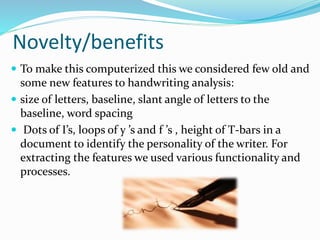 Personality Prediction using HandWriting Analysis | PPTX