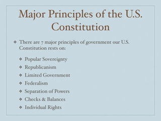 Major Principles of the Constitution | KEY | Political Issues & policy ...
