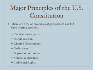 Major Principles of the Constitution | PPT | Civic affairs | Politics