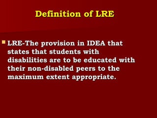 Major Principles Under IDEA Special Education | PPT