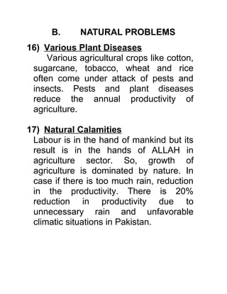 Major problems of agricultural sector of pakistan | DOC