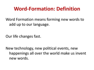 Major processes of word formation new | PPTX