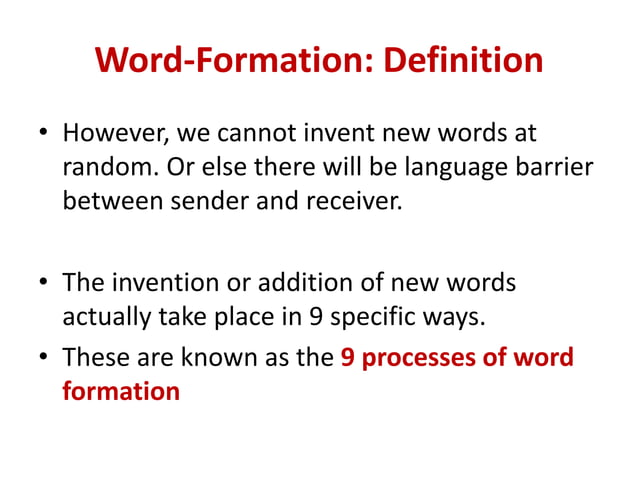 Major processes of word formation new | PPTX
