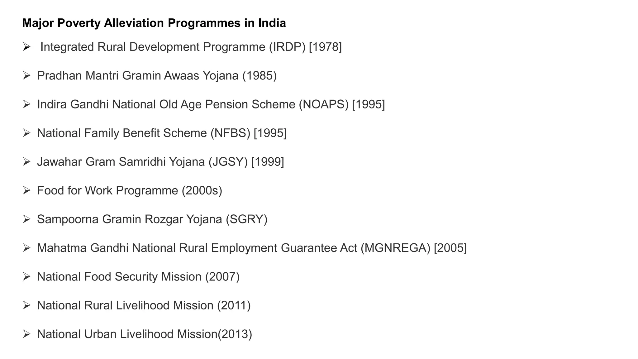 Major Poverty related Programmes in India.pptx