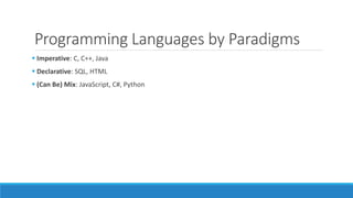 Major Programming Paradigms | PPTX