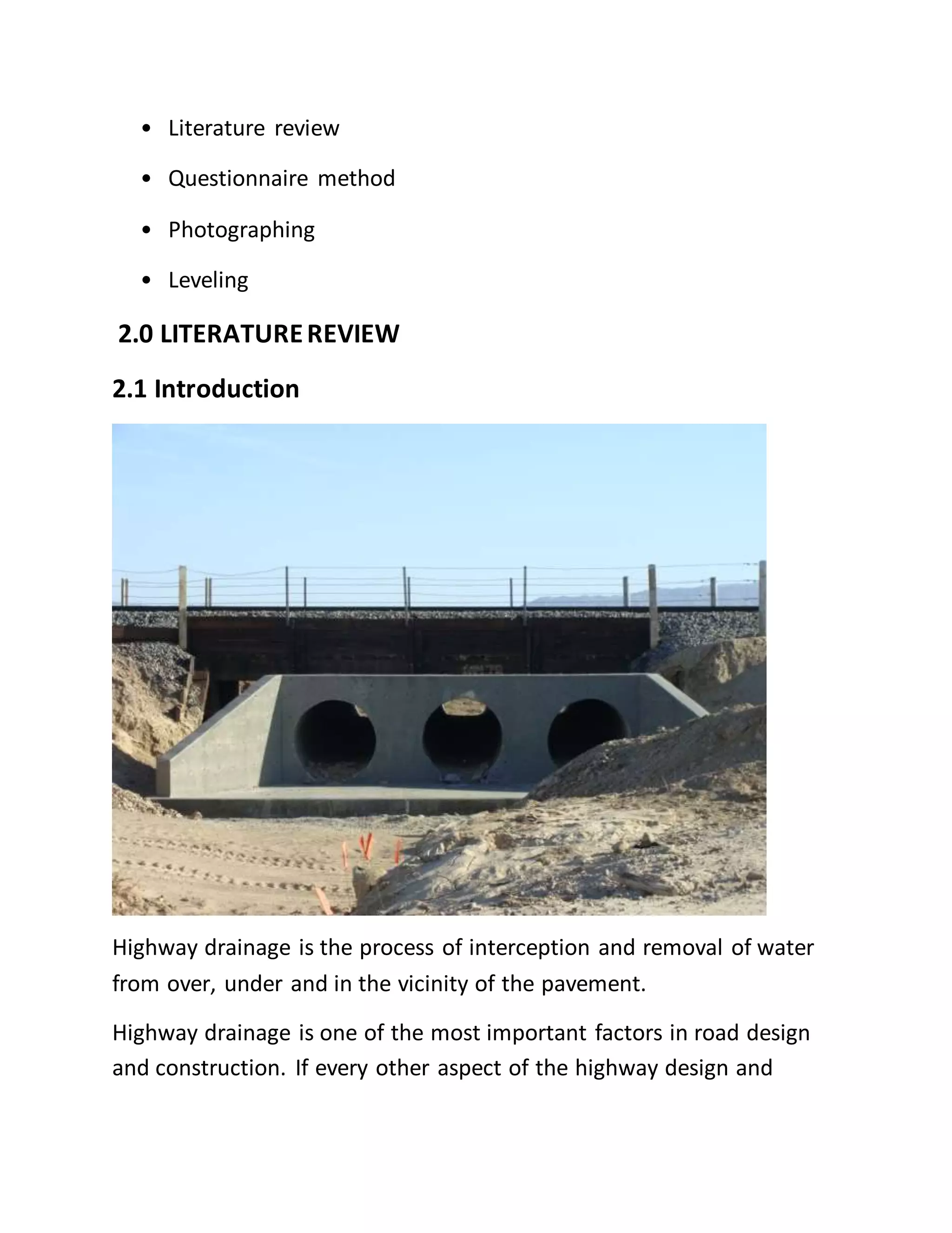 planning, design and estimation of road side drainage system | DOCX