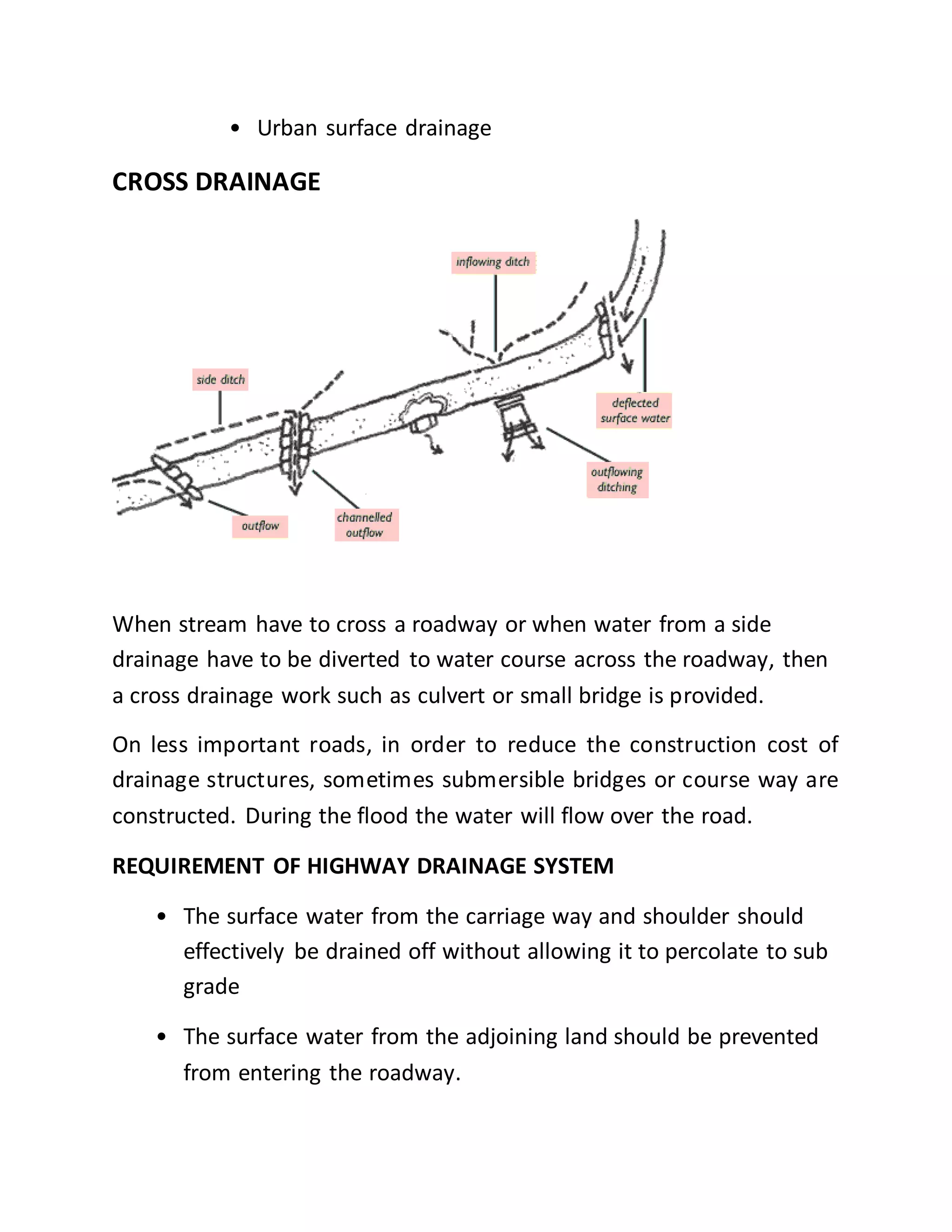 planning, design and estimation of road side drainage system | DOCX