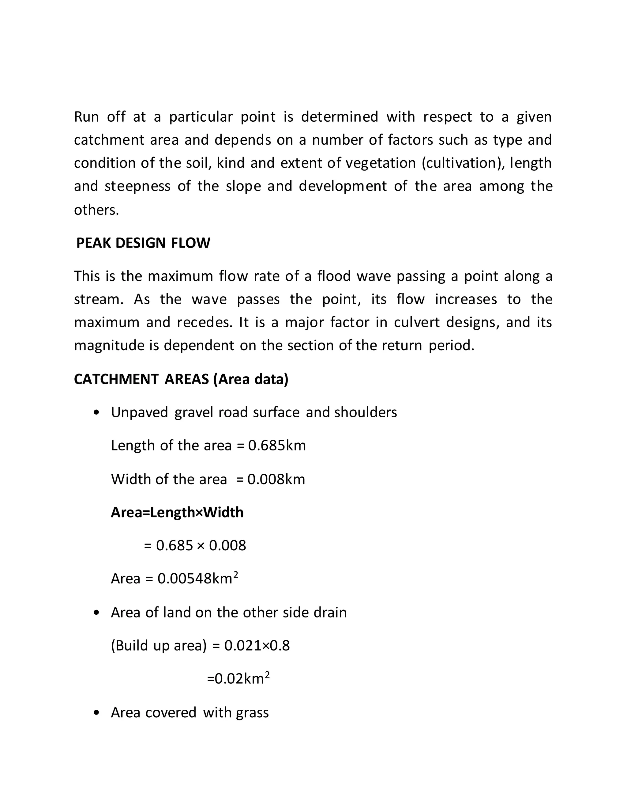 planning, design and estimation of road side drainage system | DOCX