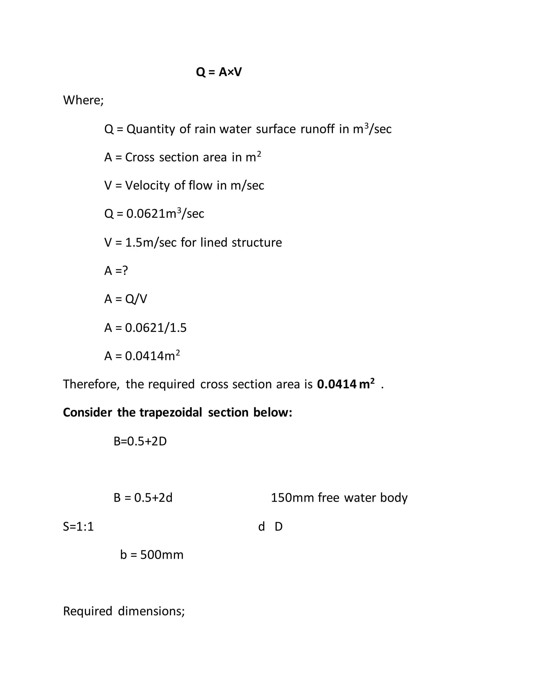 planning, design and estimation of road side drainage system | DOCX