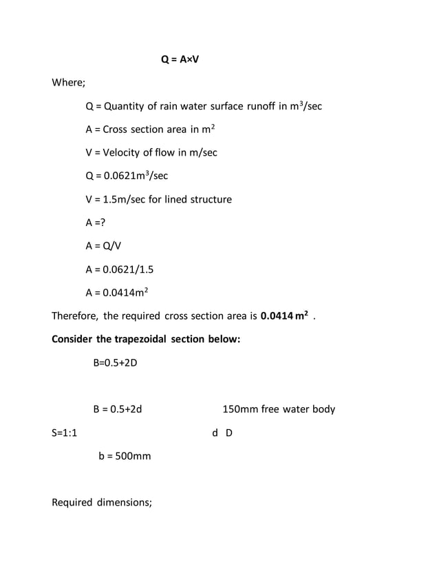 planning, design and estimation of road side drainage system | DOCX ...