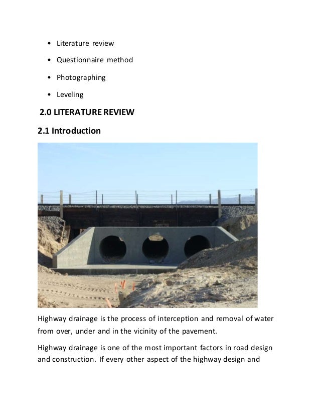 planning, design and estimation of road side drainage system
